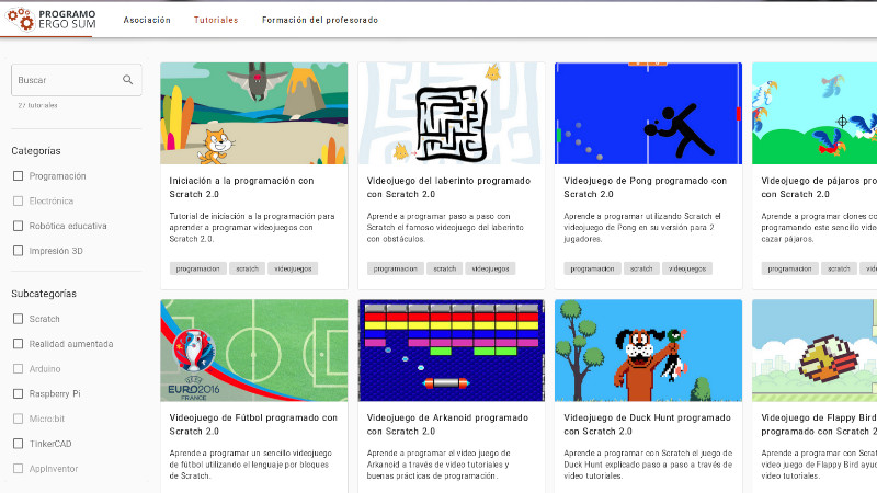 Cursos y tutoriales de programación y robótica educativa